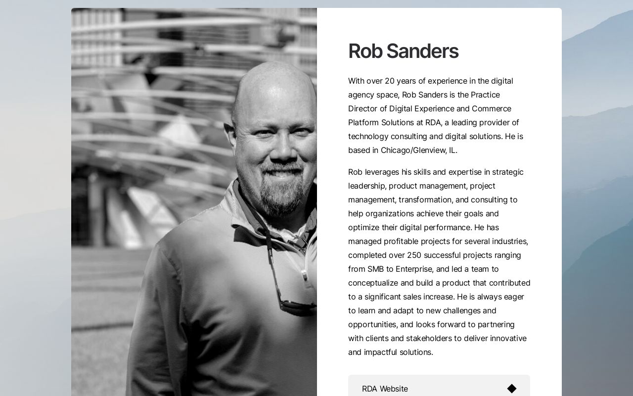 Rob Sanders - Director of Digital Experience and Commerce at RDA